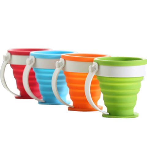 Buy Wholesale China 180cc Silicone Collapsible Cup With Plastic Handle ...