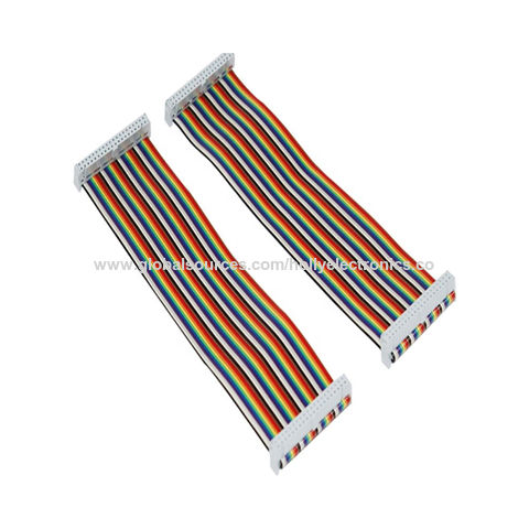 Buy Wholesale China 1.27p Ffc Flexible Flat Cable 36awg 40pins Rainbow ...