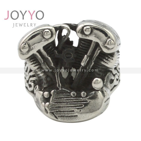 Buy Wholesale China Hip Hop Motorcycle Engine Ring Jewelry 316l ...