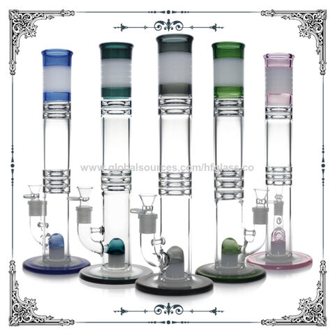 Glass Bong Smoking Water Pipe Straight Tube Percolater Hand Blown ...
