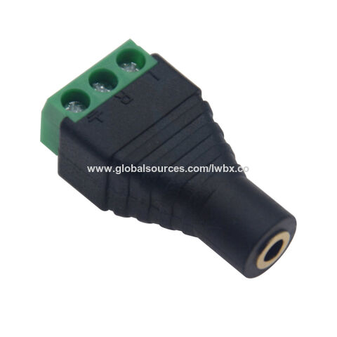 3.5mm Dual Channel Stereo Audio Head Female Jack To 3 Pin Green ...