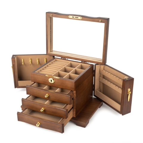 Buy Wholesale China Wood Beauty Cases,double Door Solid Wood Jewelry ...