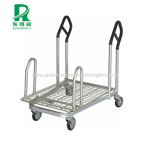 Industrial Logistic Metal Hand Push Platform Warehouse Storage Trolley ...