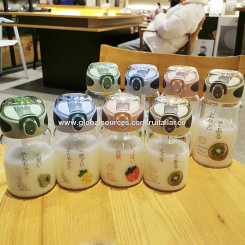 Buy Wholesale China New Glass Water Cup Kids Ins Frosted Portable Cute ...