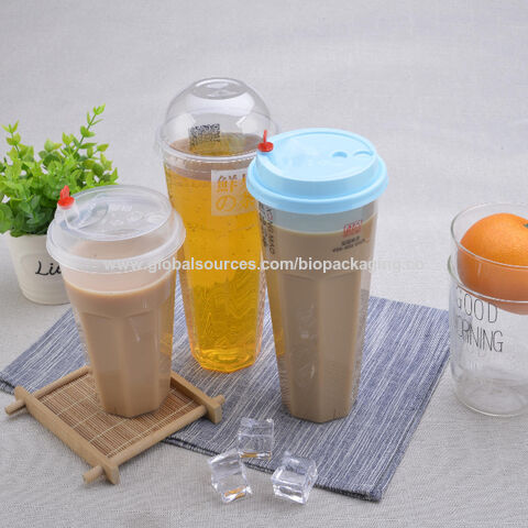 Buy Wholesale China Disposable Pp Plastic Cup With Lid Custom Logo ...