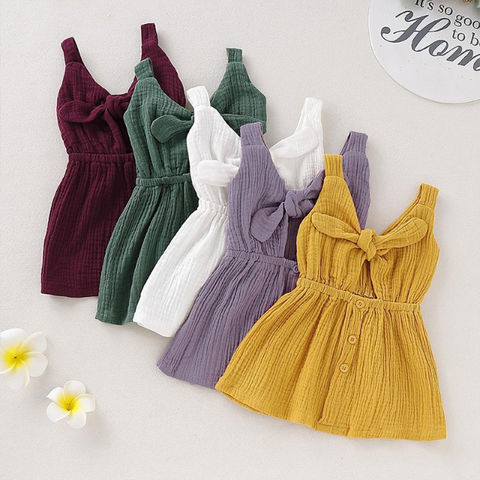 Buy Wholesale China Baby Girl Dress Clothes Pure Color Baby Summer ...