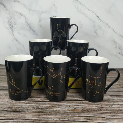 Buy Wholesale China Black Glazed Mug V-shaped Ceramic Water Cup ...