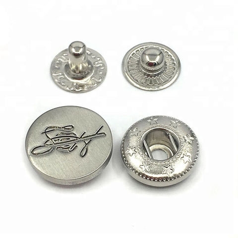 Buy Wholesale China Plating Round Snap Buttons Custom Logo Metal ...