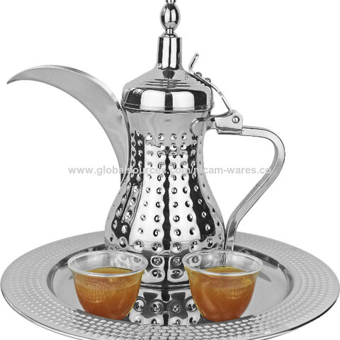 High Quality Circle Stainless Steel Silver Hammer Dots Tray With Coffee ...