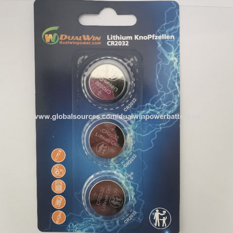 Buy Wholesale China Cr2032*3pcs 3v Lithium Button Cell Battery, Double ...