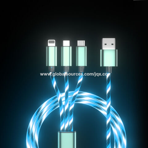 Buy Wholesale China Flowing Led Cable 3 In 1 Fast Data Cable Charging ...