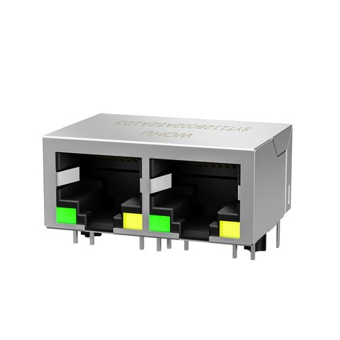 Buy Wholesale China 1*2 Port 1000 Base-t Jack Ethernet Rj45 Connector ...