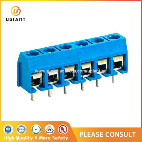 Buy Wholesale China 5.0mm Pitch Blue Color 6 Poles Terminal Block ...