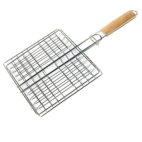 Buy Wholesale China Barbecue Grill Basket With Wood Handle Stainless ...