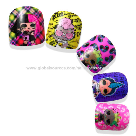 Buy Wholesale China Square Shape Press On Nail Fashion Girl Kids Nail ...