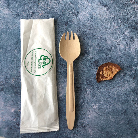 Buy Wholesale China Biodegradable Wooden Spoons Eco-friendly Spork, Fsc ...