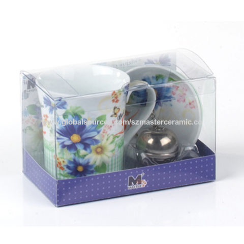 Buy Wholesale China Ceramic Mug With Lid, Tea Bag Ball In Pvc Box & Mug ...