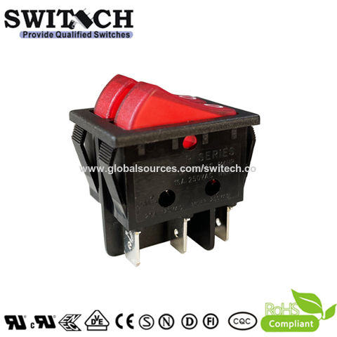 Buy Wholesale China Switech Paddle Switch 6 Pins On Off Dpdt Red Light ...