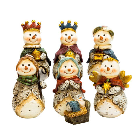 Bulk Buy China Wholesale 6 Inch Resin Snowmen Nativity Scene Table Set ...