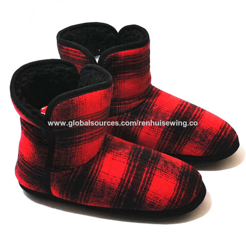 Men Winter Home Boots Slipper Warm Indoor Sipper Boots Holiday Slipper ...