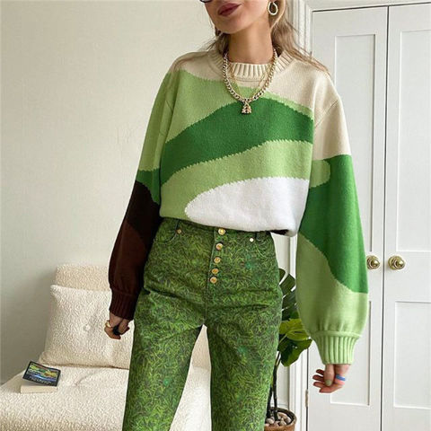 Buy Wholesale China Multi Color Y2k Sweaters Woman Multi Color Sweaters ...