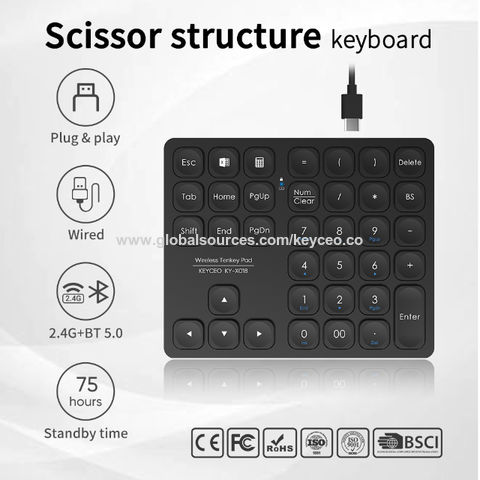 Buy Wholesale China Idm Scissor Structure Rechargeable Numeric Number Ultrathin Keypad 2.4g + Bt ...