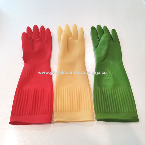38cm Long Korea Green Hand Protection Latex Household Gloves - Expore ...