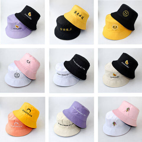 Buy Wholesale China Bucket Hats Women Letter Embroidered Double-sided ...