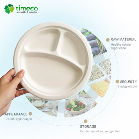 Buy Wholesale China Disposable Paper Plate 9 Inch Bagasse Dinner Papper ...