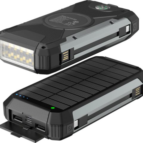 Buy Wholesale China Outdoor Solar Power Bank With 3 Cables Micro Usb-c ...