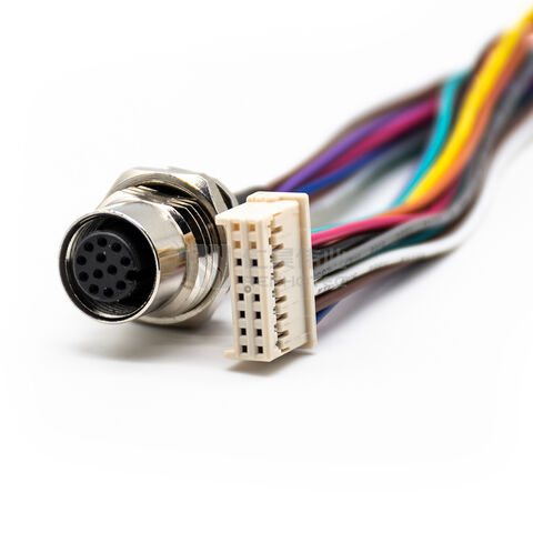 Buy Wholesale China M12 Connector 12 Pin Panel Mount Socket Wire ...