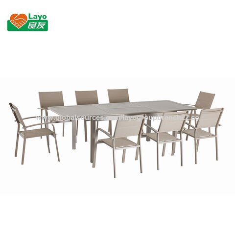Buy China Wholesale Wholesale 9 Pieces Alum Dining Set Outdoor Dining ...