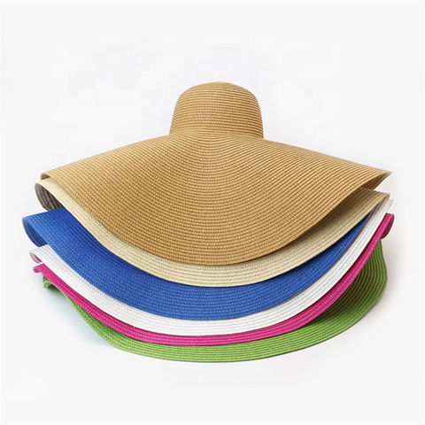 Wholesale Summer Elegant Wide Brim Oversize Big Large Paper Sun Beach ...