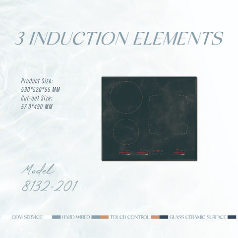 Buy Wholesale China 3 Head Induction Cooker Bevelled Design Front Touch ...