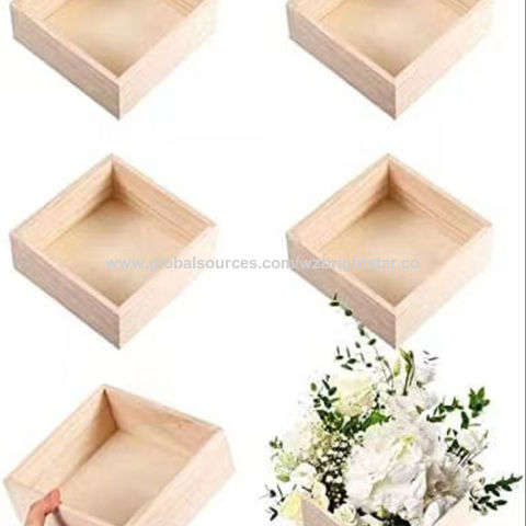 Buy Wholesale China Unfinished Wooden Box, Square Rustic Wooden Box ...