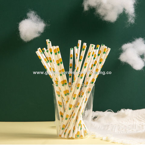 Buy Wholesale China Paper Straw Print Disposable Paper Straw Juice ...