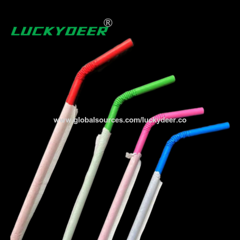 Buy Wholesale China Luckydeer Disposable 7.75" Flexible Paper Straws ...