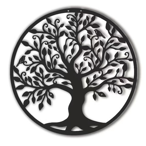 Buy Wholesale China Wall Decor Metal Black Iron Tree Round Design ...