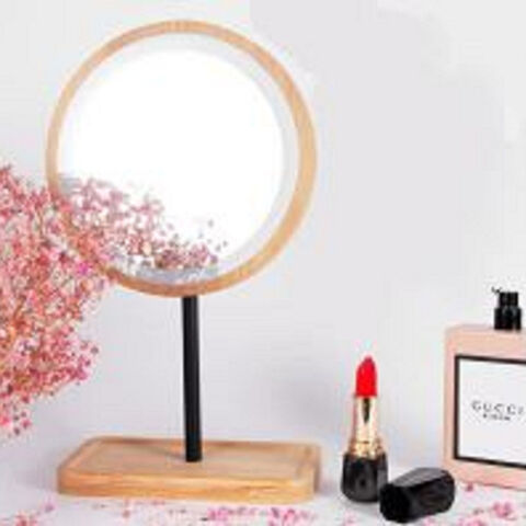 Buy Wholesale China Bamboo Led Beauty Makeup Mirror Wooden Desktop Led ...