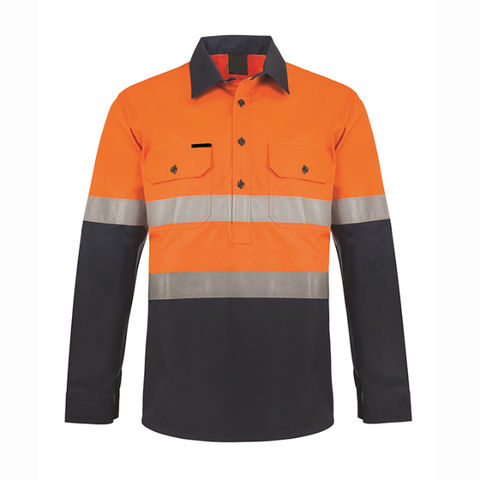 Buy Wholesale China Work Shirt Uniform Long Sleeve High Vis Work Shirts ...