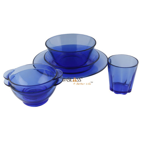 Buy Wholesale China Cobalt Blue Glass Dinnerware Set Made By High ...