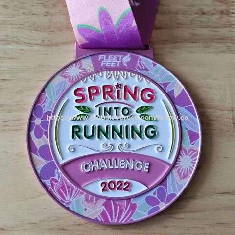 Spring Into Running Challenge Medal Sprot Medal Soft Enamel With Uv ...