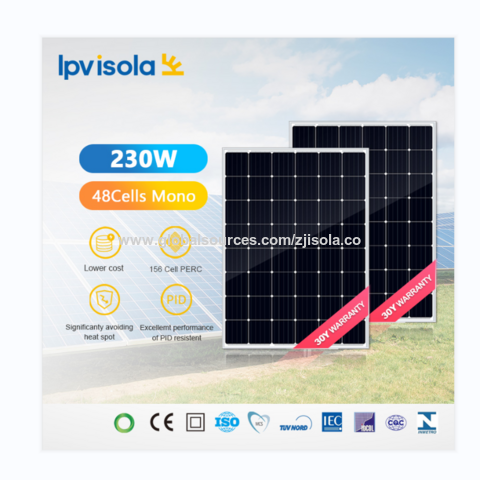 Buy Wholesale China Isola 230w Mono Solar Panels 195w/205w/215w/225w ...