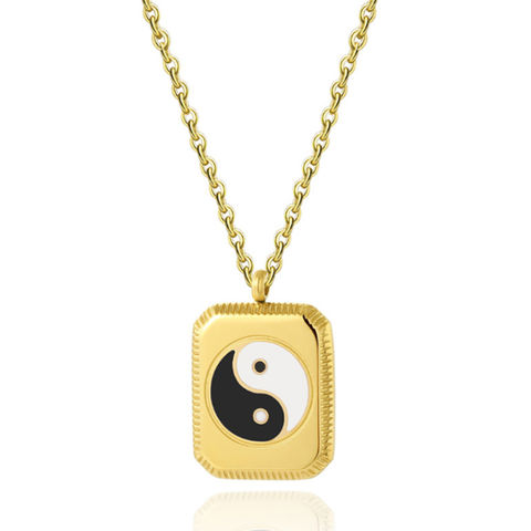 Buy Wholesale China Women 18k Gold Plated Stainless Steel Yin Yang ...