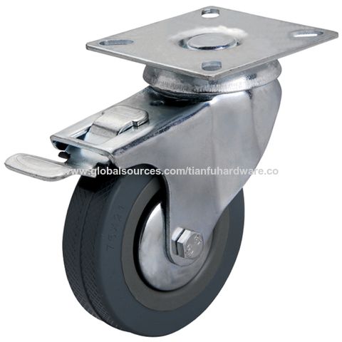 Buy Wholesale China Wholesale Swivel Grey Rubber Caster With Brake For ...