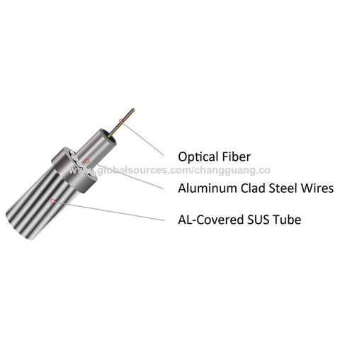 Buy Wholesale China Factory Outdoor Overhead Sm 24 48 Core Opgw Optical Fiber Cable & Aerial ...