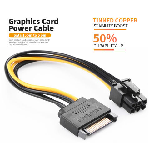 Buy Wholesale China Graphics Card Power Cable 15 Pin Sata To 6pin Pci-e ...