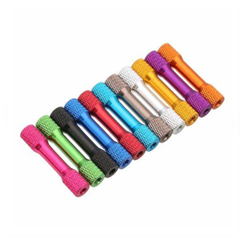 Customized Aluminum Knurled Standoff Spacer Round Column Multicolor ...