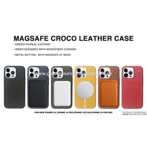 Buy Wholesale China Magsafe Croco Pu Leather Back Cover For Iphone 14 ...