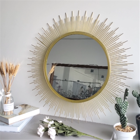Buy Wholesale China Custom Modern Hanging Iron Wire Round Mirror Home ...